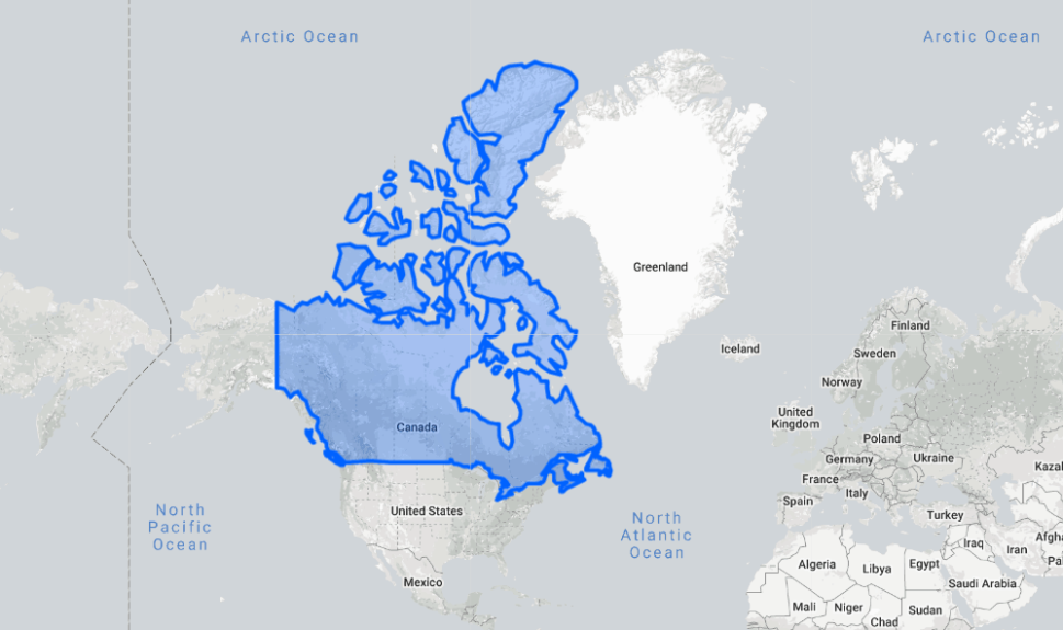 Canada or the U.S.: Which country is larger in terms of *land* area ...