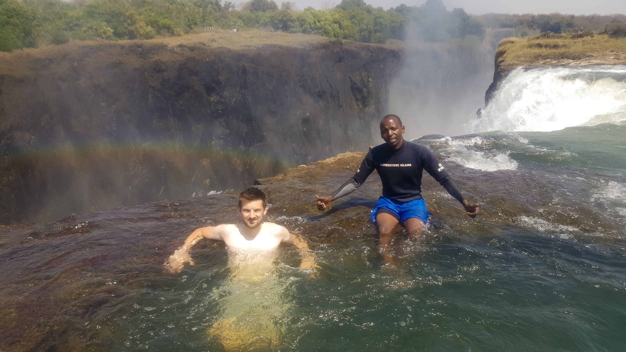 Devil's Pool at Victoria Falls: Swimming on the edge of the top of the ...