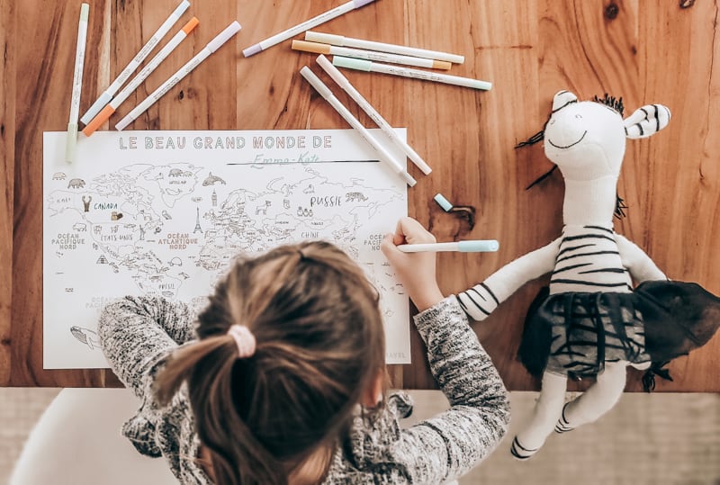A Free Printable World Map For Your Kids To Color And Learn - Flytrippers