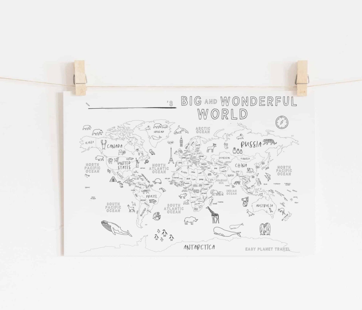 A Free Printable World Map For Your Kids To Color And Learn - Flytrippers