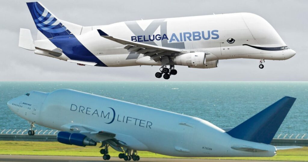 Meet the Boeing Dreamlifter and the Airbus Beluga - Flytrippers