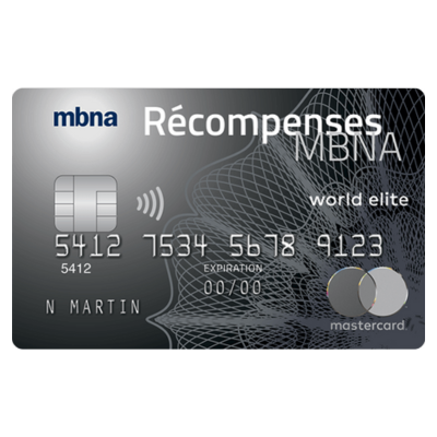 Carte Mastercard World Elite récompenses MBNA - Flytrippers