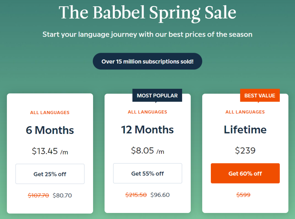 Babbel promotion to learn a language: Up to 60% off for a very limited ...