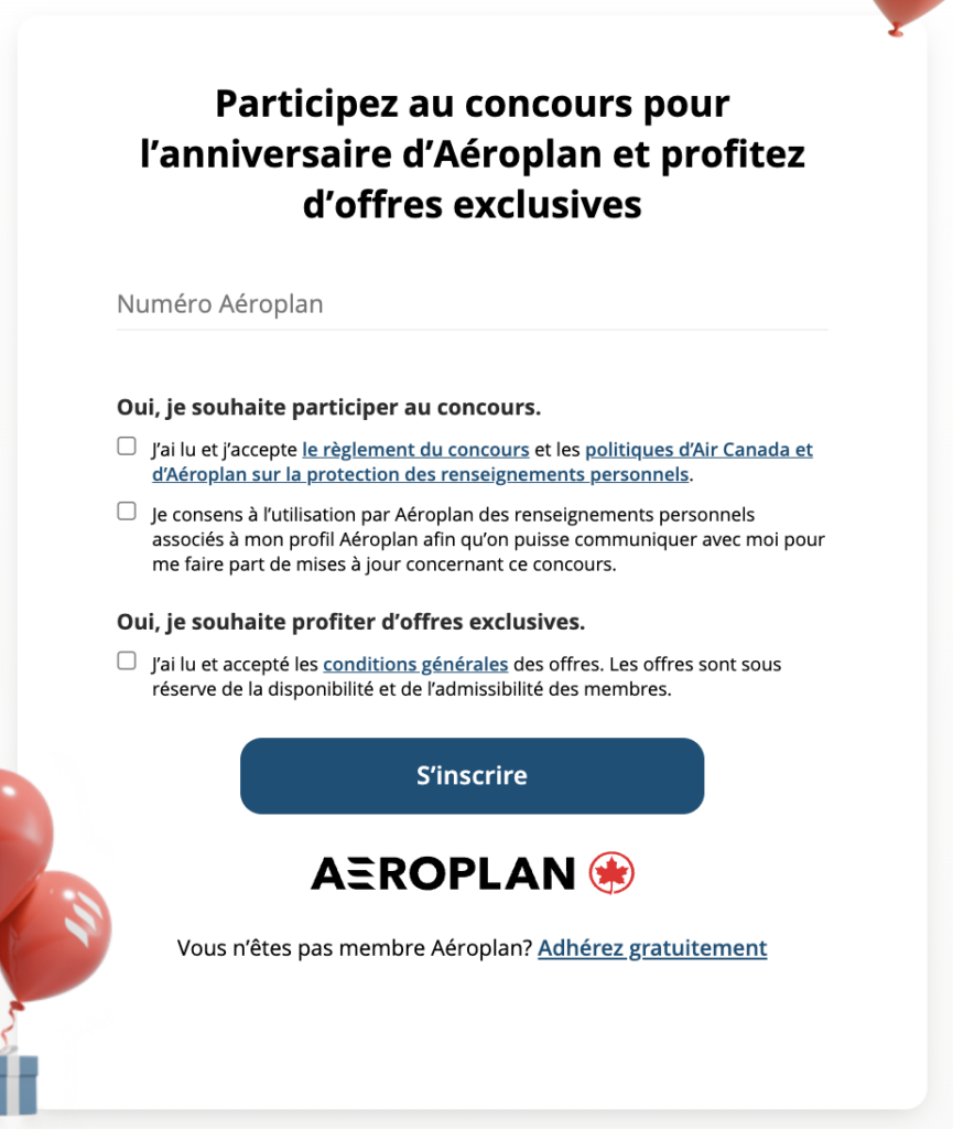 Événement Aéroplan-niversaire: tirage de points Aéroplan et 17 ...