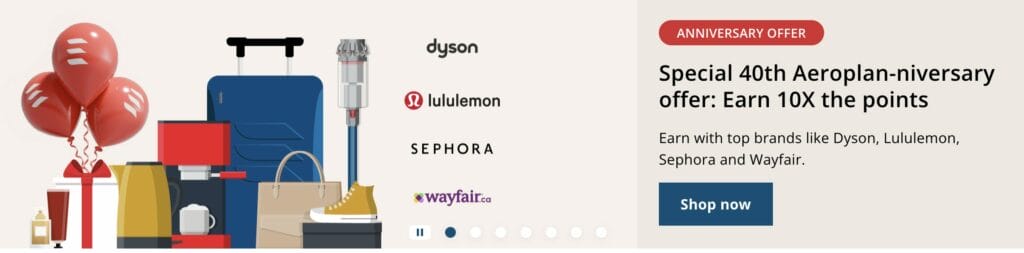 Aeroplan eStore promotion: 10 pts/$ (≈ 15%) at 40+ retailers (July 2024 ...
