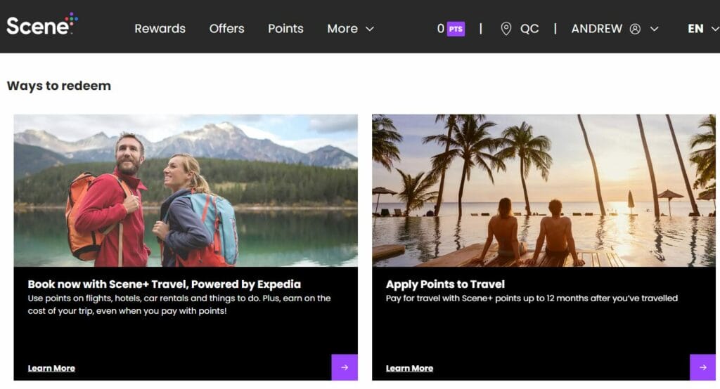 How to redeem Scene+ points (step by step) - Flytrippers