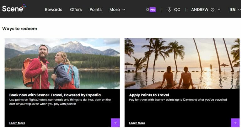 How to redeem Scene+ points (step by step) - Flytrippers