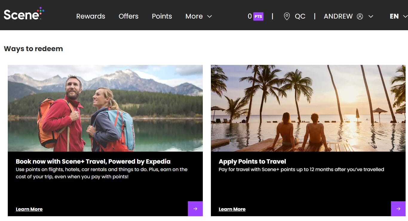 How to redeem Scene+ points (step by step) - Flytrippers