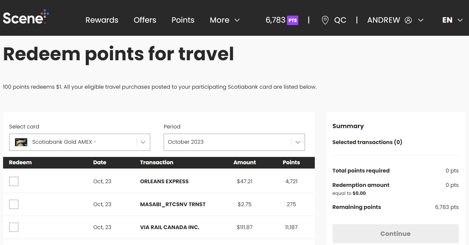 How to redeem Scene+ points (step by step) - Flytrippers