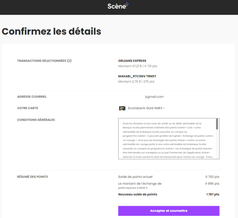 Comment utiliser les points Scène+ (étape par étape) - Flytrippers