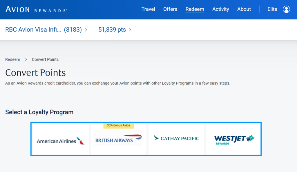 How to transfer RBC Avion points to partners - Flytrippers