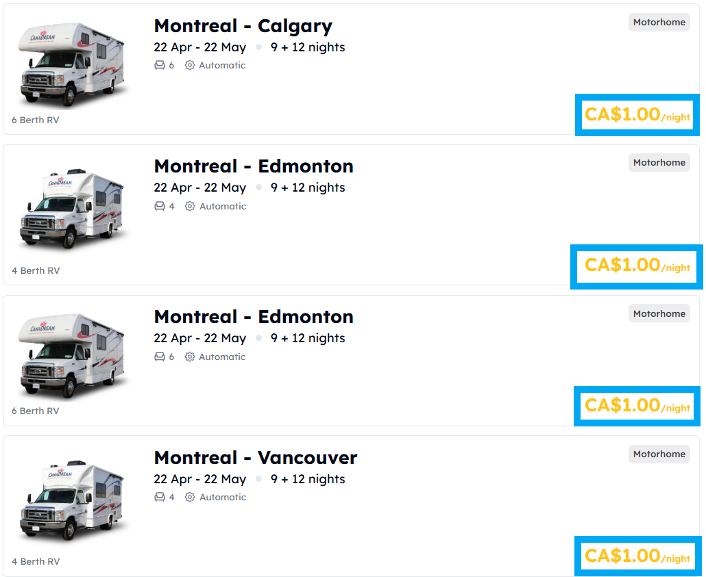 RV relocation deals at $1/day - Flytrippers