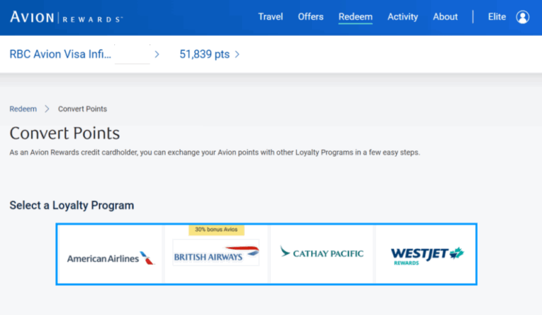 How to transfer RBC Avion points to partners (Avios, Asia Miles ...