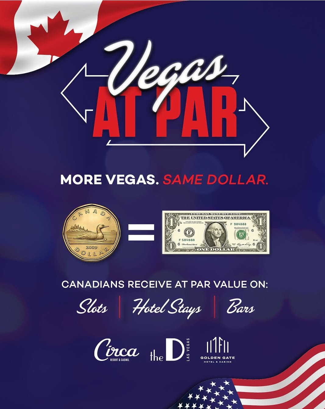 Canadian dollar at par in Las Vegas: Promotion offered by 3 hotels ...